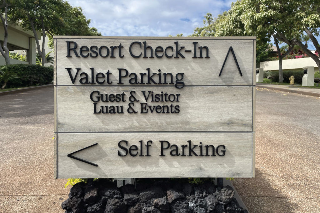 Sheraton-sign-valet-parking-Black-Rock - The Snorkel Store